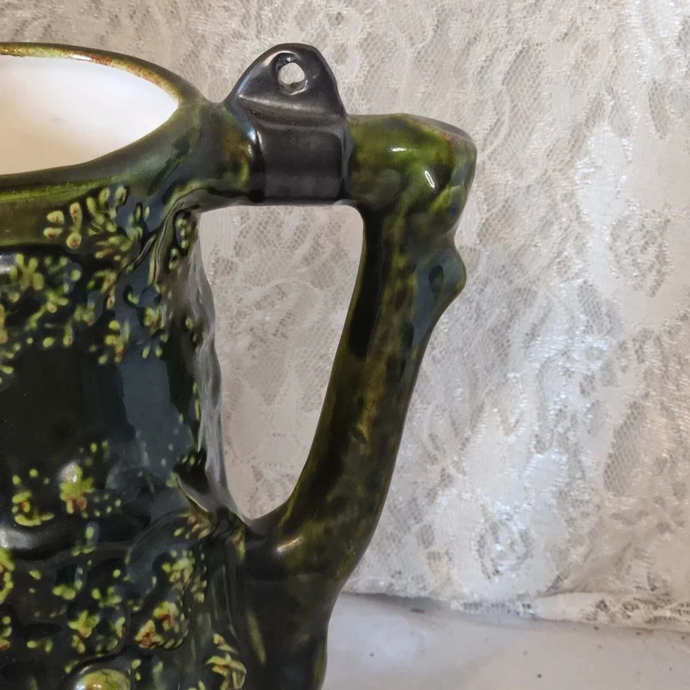 Sarreguemines | Dining | French Green White Majolica Beer Pitcher ...